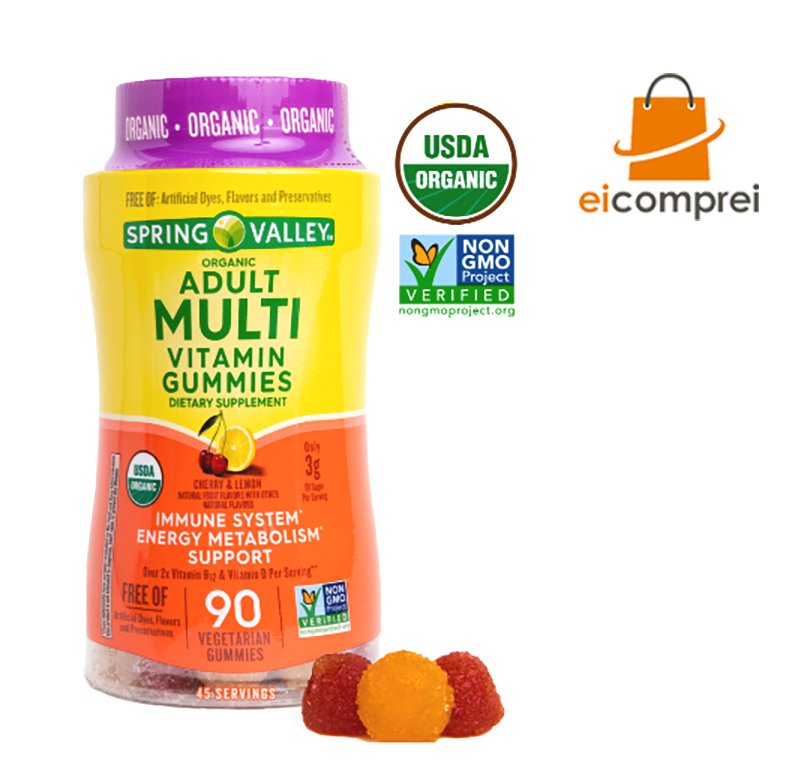 eicomprei - Multivitaminico Vegetariano Spring Valley C/90 Gomas Cereja ...