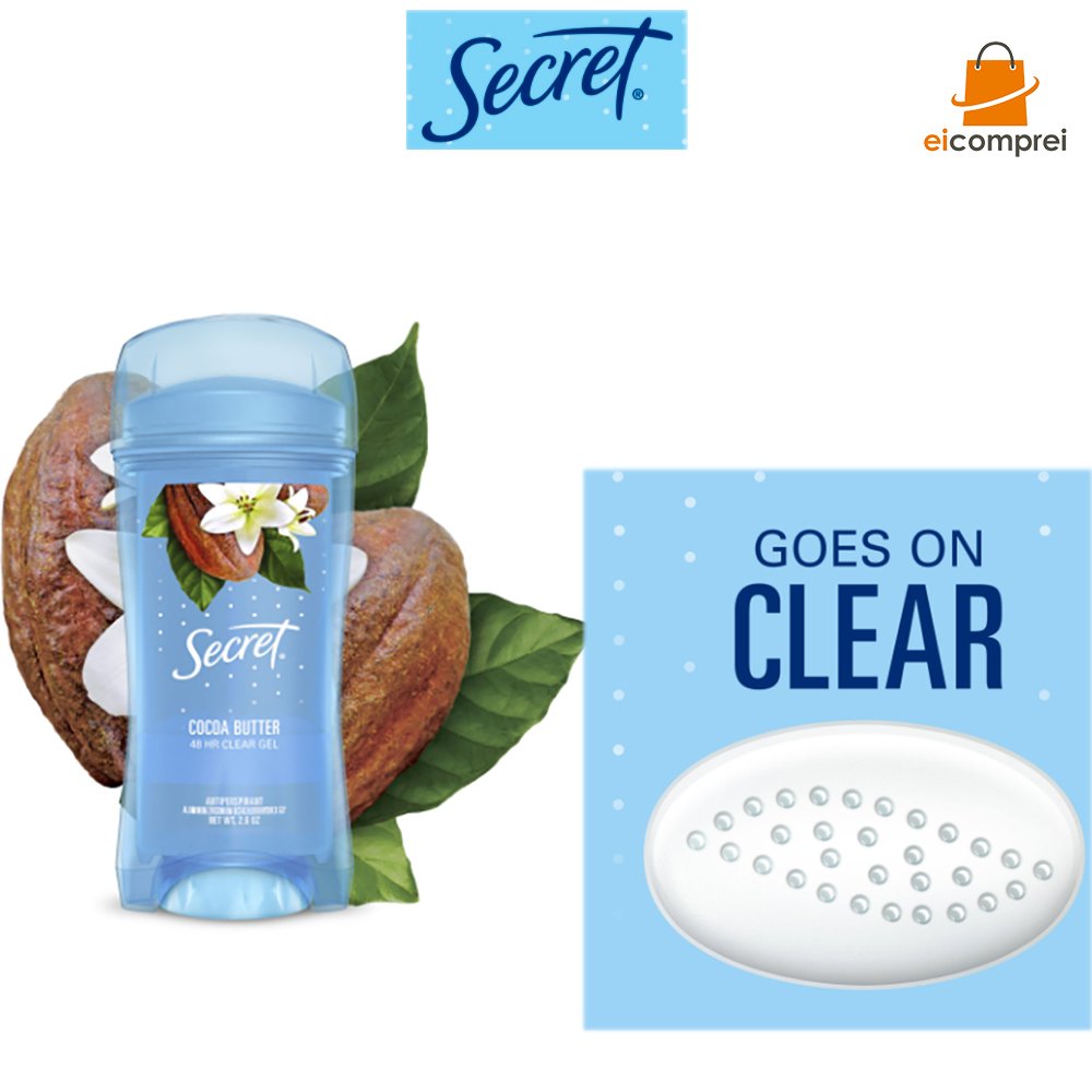 eicomprei - Desodorante Secret Cocoa Butter 48H Clear Gel ...